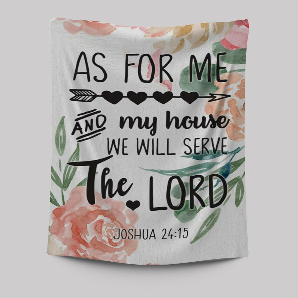 Flower Painting As For Me And My House Joshua 2415 Tapestry Prints - B ...
