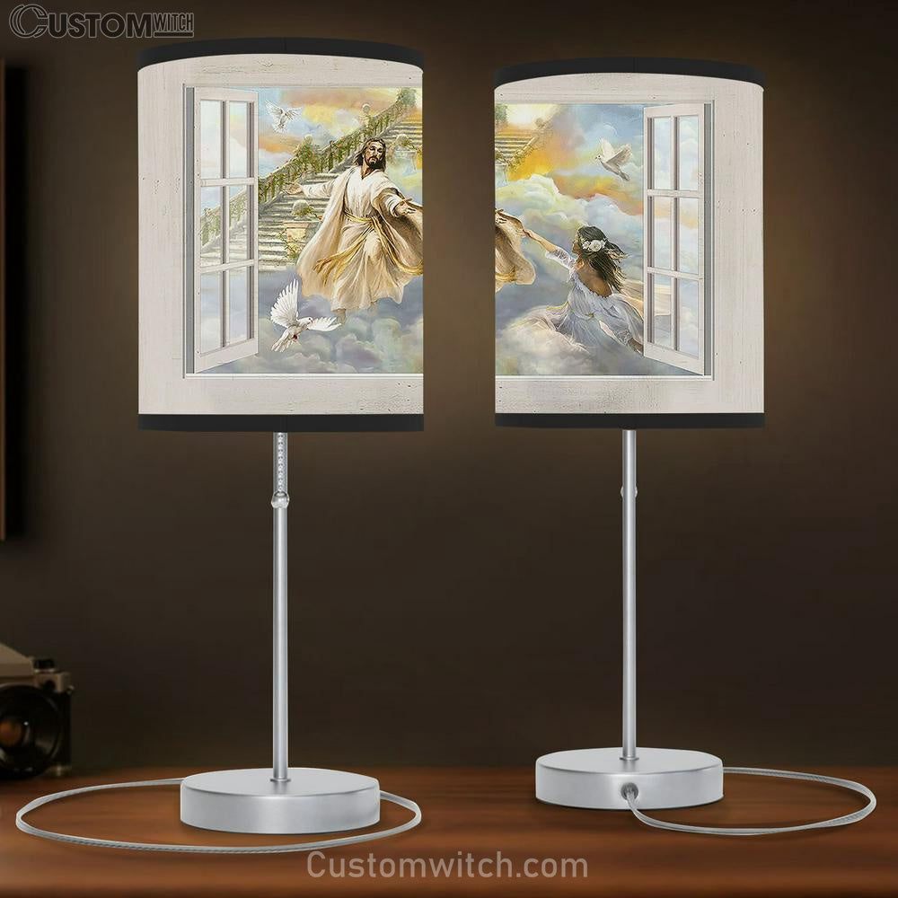 Jesus Beautiful Girl The Way To Heaven Table Lamp Art - Christian Lamp – Customwitch