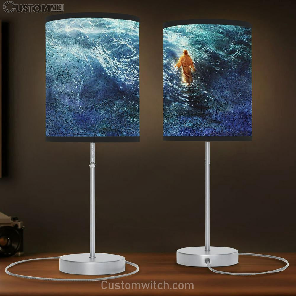 Jesus Walk On Water Table Lamp Painting - Jesus Christ Picture - Chris – Customwitch