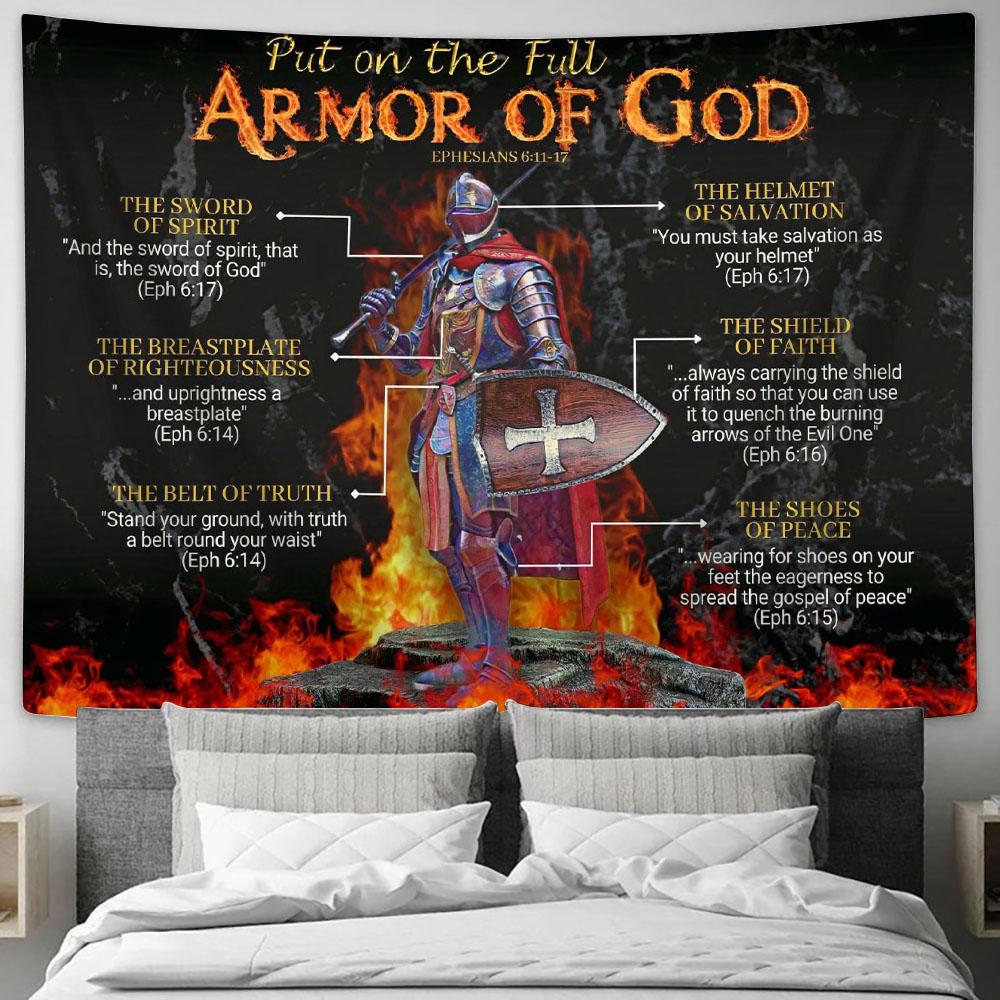 Put On The Full Armor Of God Ephesians 6 10 18 Tapestry Art - Christia ...