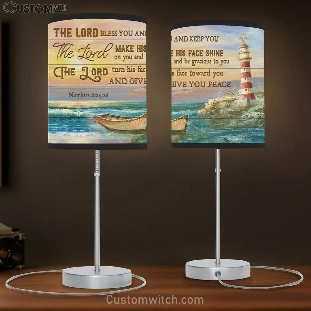 The Lord Bless You And Keep You Numbers 624-26 Bible Verse Table Lamp ...