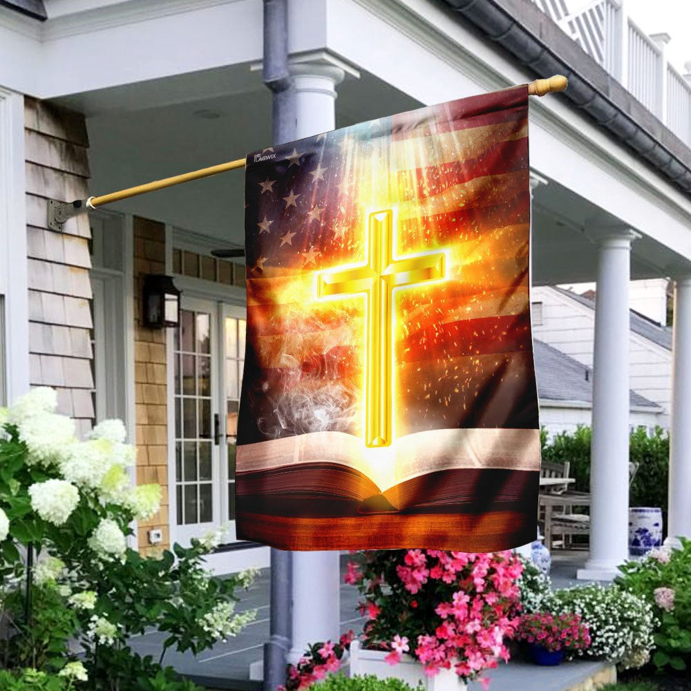Christian Garden Flags, Bible With Bright Cross Flag, Christian House ...