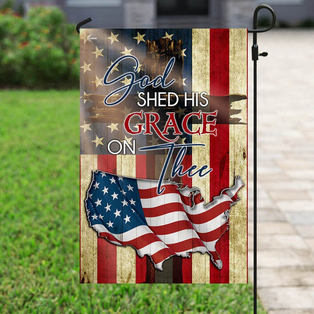 Christian Garden Flags, God Shed His Grace On Thee Flag, Christian Hou ...