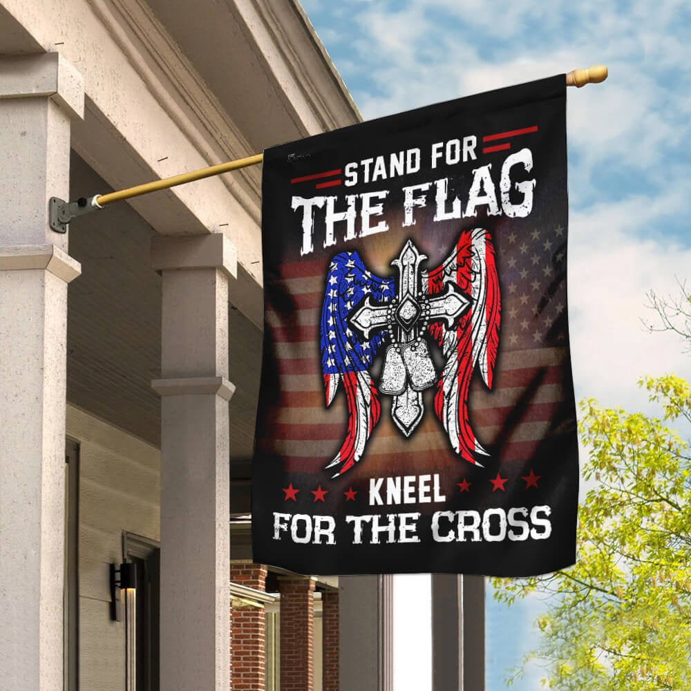 Christian Garden Flags, Stand For The Flag Kneel For The Cross Flag, G ...