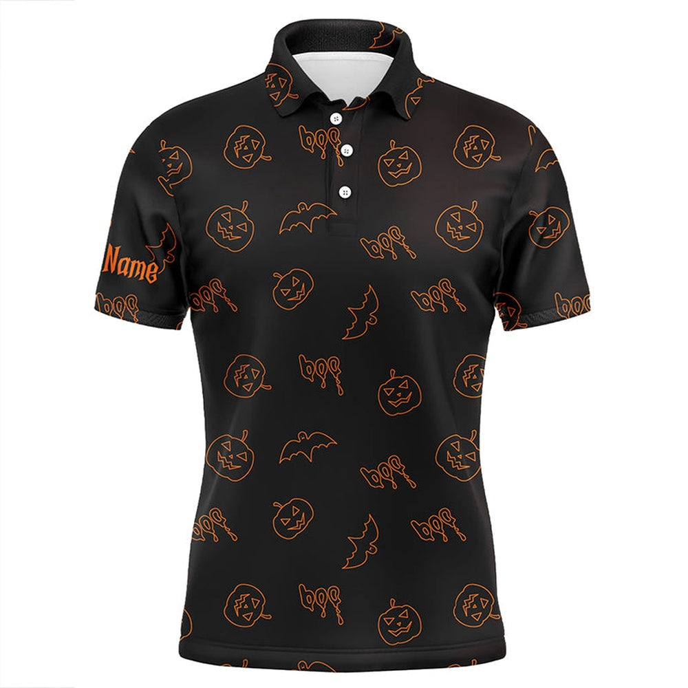 Golf Polo shirts, Halloween Pumpkin Pattern Custom Mens Golf Polo Shir ...