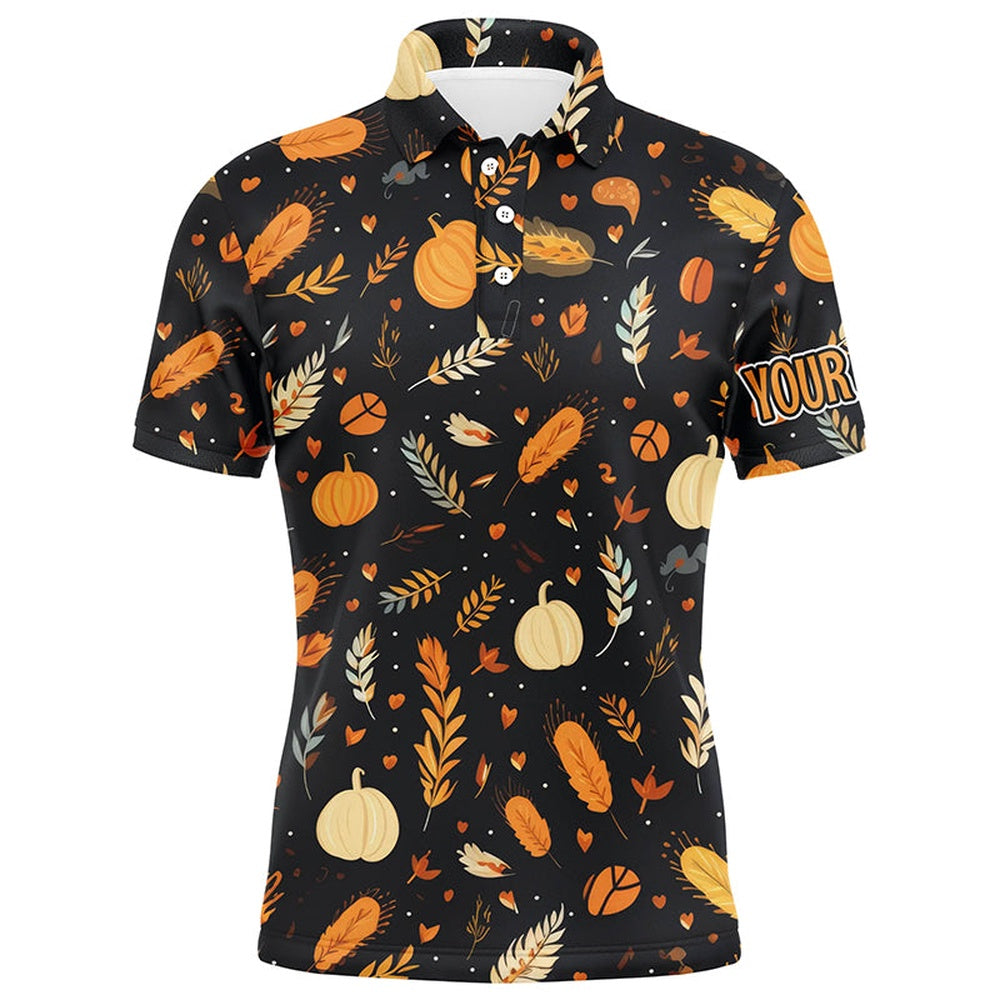 Golf Polo shirts, Thanksgiving Pattern Mens Golf Polo Shirts Custom Th ...