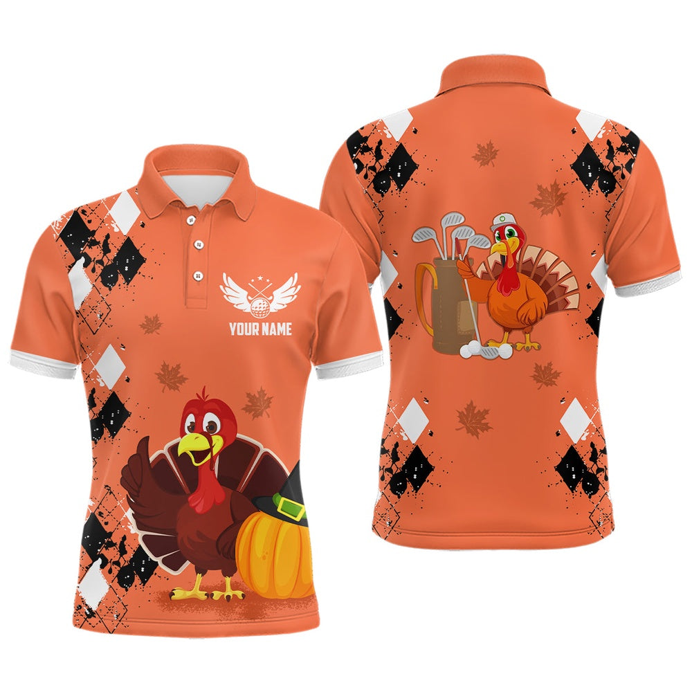 Golf Polo shirts, Turkey Bird Thanksgiving Golf Mens Polo Shirt Argyle ...