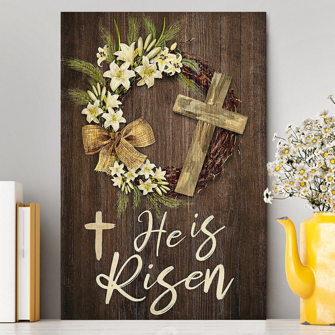 He Is Risen Canvas Wall Art - Christian Wall Canvas - Religious Canvas ...