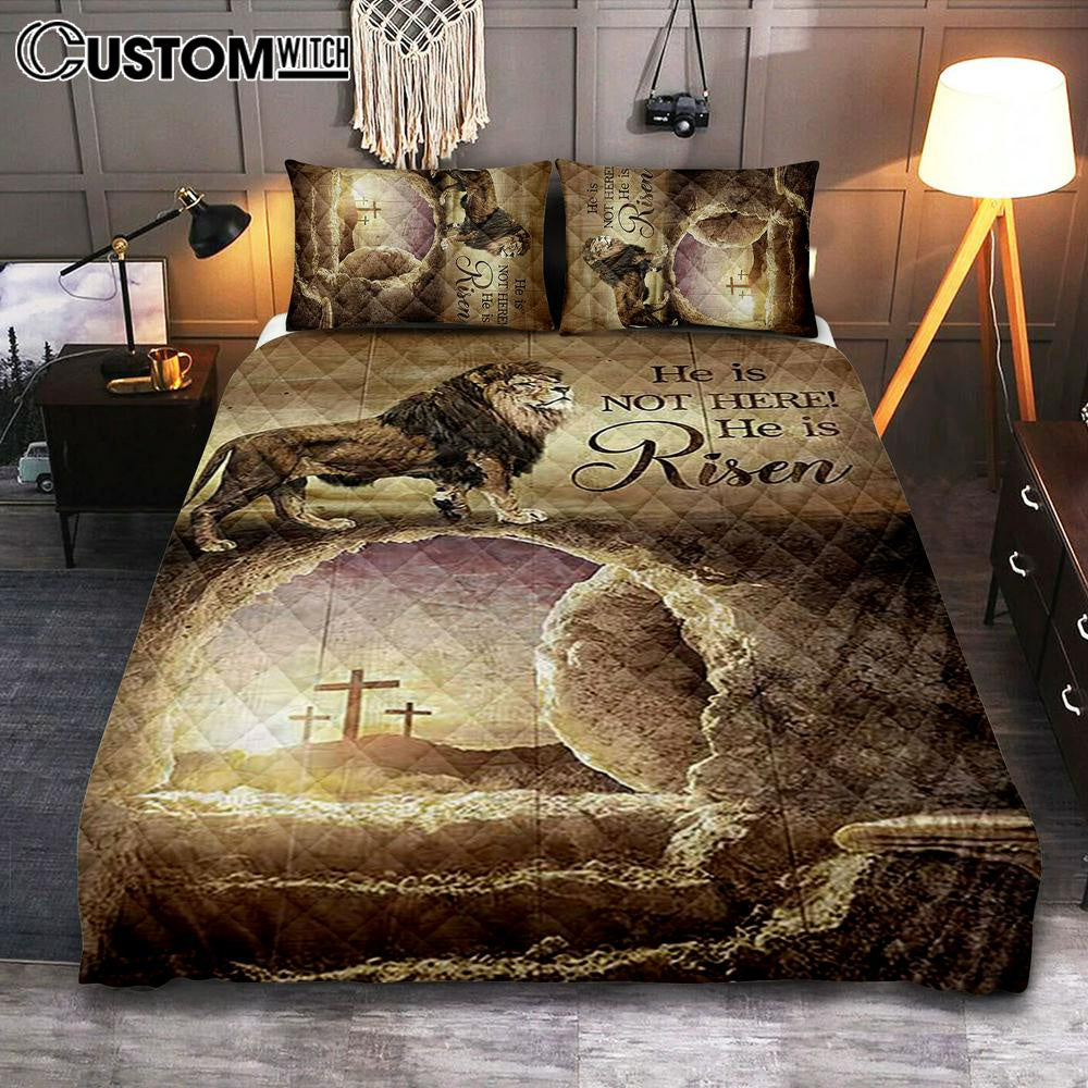 He Is Risen Quilt Bedding Set - The Empty Tomb Lion Quilt Bedding Set ...
