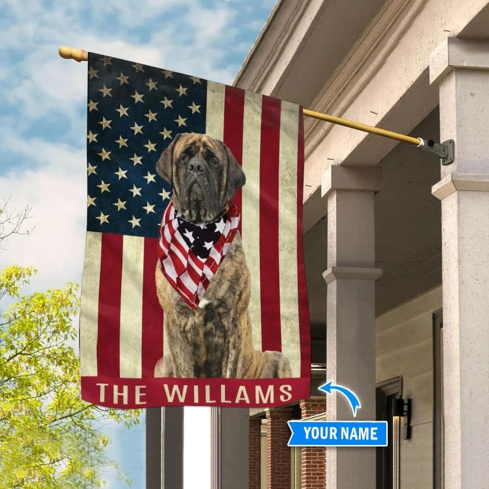 Personalized Dog Flags, Brindle English Mastiffs Flag, Custom Dog Gard ...