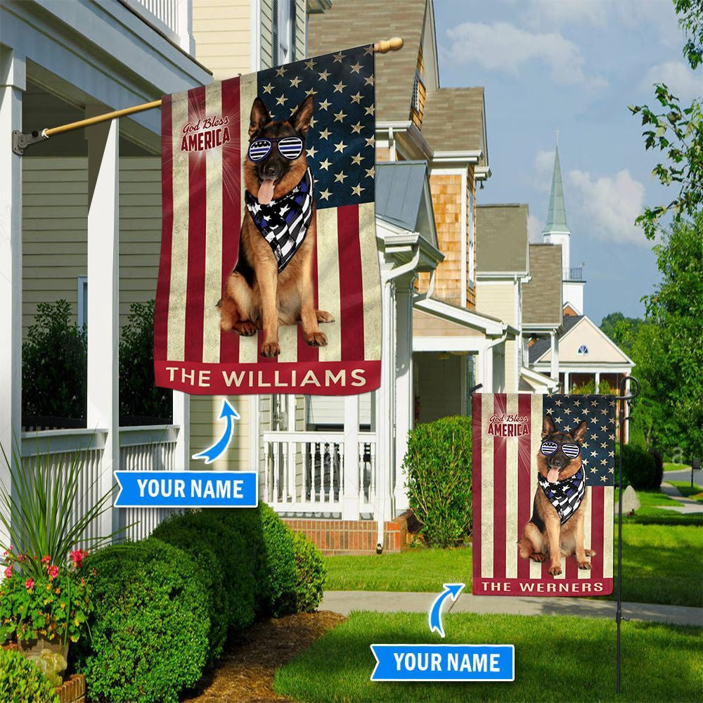 Personalized Dog Flags, German Shepherd Police Flag, Custom Dog Garden ...