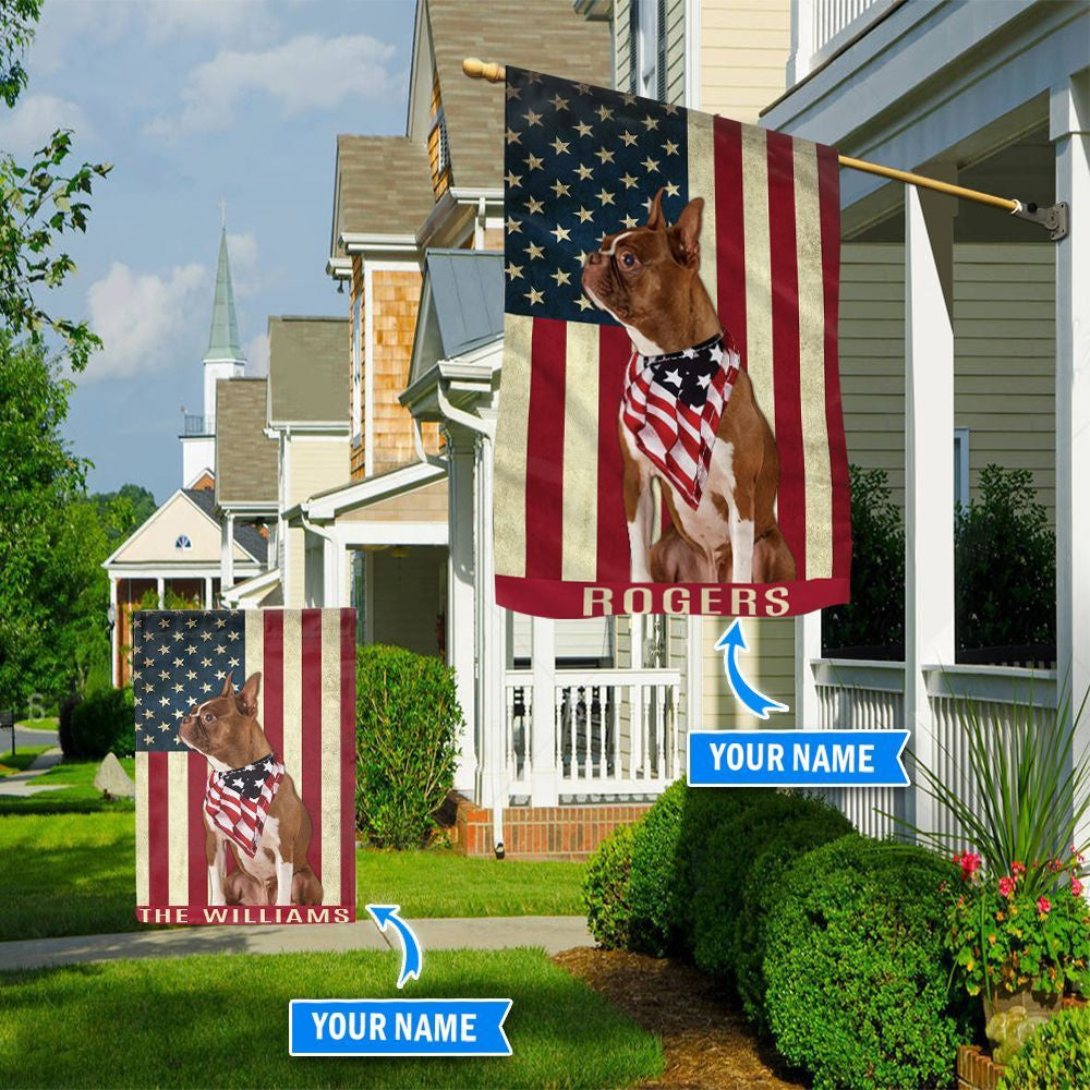 Personalized Dog Flags, Red Boston Terrier Flag, Dog Flags Outdoor, Ga ...
