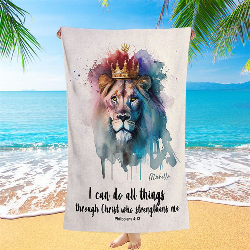 Philippians 413 I Can Do All Things Through Christ Personalized Beach ...