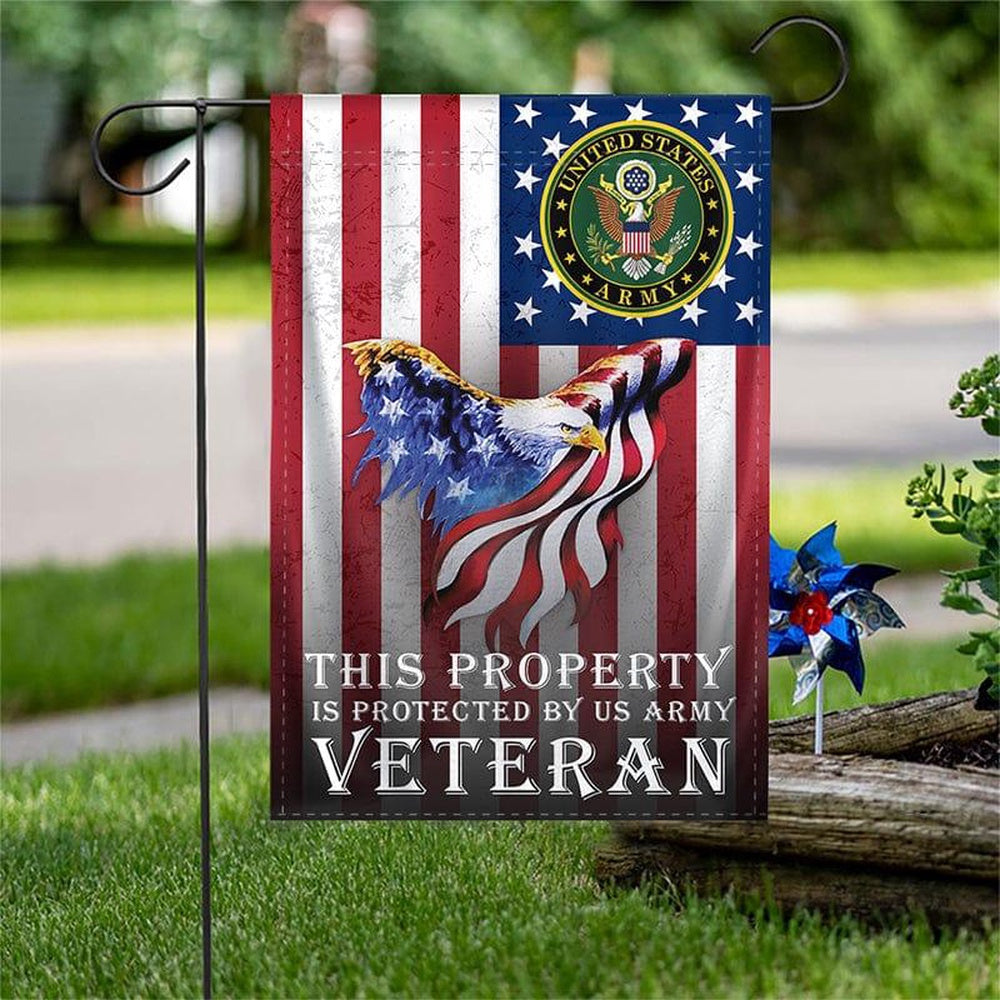 US Army Veteran Flag, Protected Army Flag, US Army Garden Flag, Army R ...