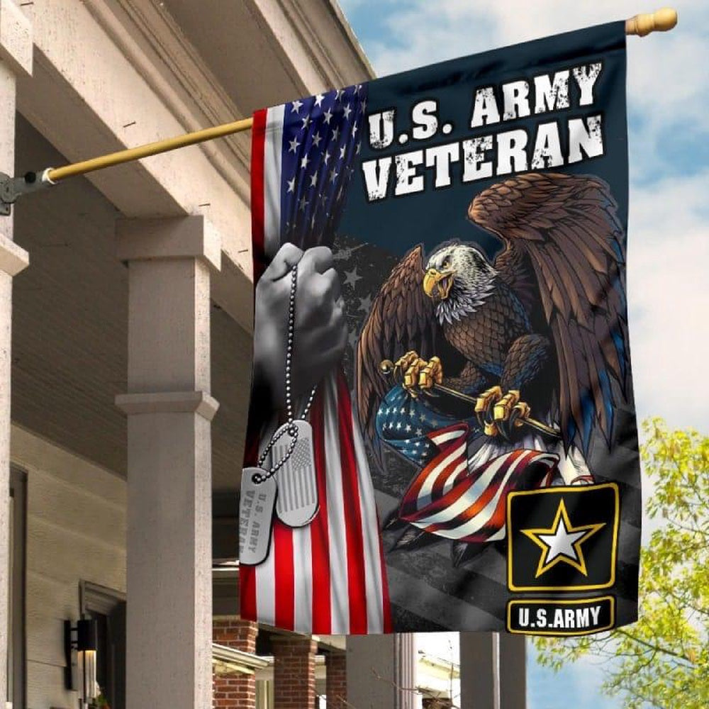 US Army Veteran Flag, Strength in the army Army Flag, US Army Garden F ...