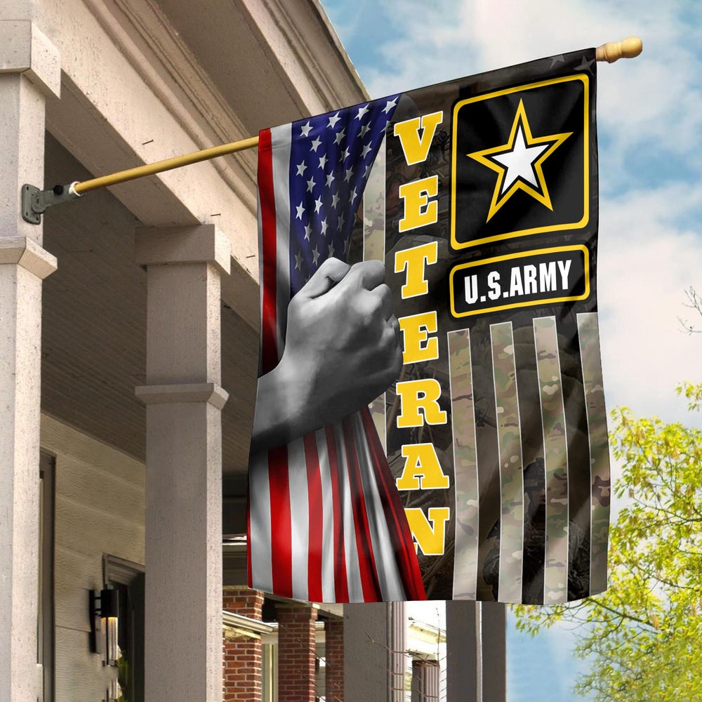 US Army Veteran Flag, US Army Garden Flags, Gift For Veterans Day, US ...