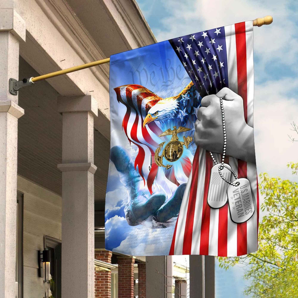 US Marine Corps Flag, USMC Marine Veteran Garden Flag, US Marine Garde ...