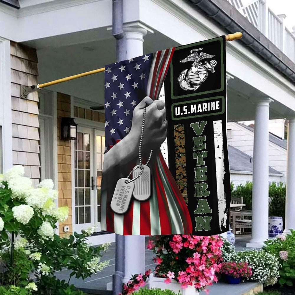 US Marine Corps Flag, US Marine 1 Flag, US Marine Garden Flag, Veteran ...