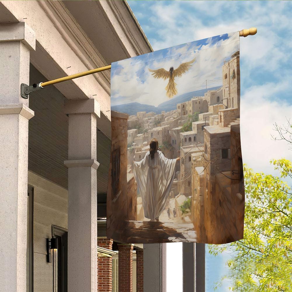 A Heavenly Journey Over Bethlehem Flag, Christian Christmas House Flag ...