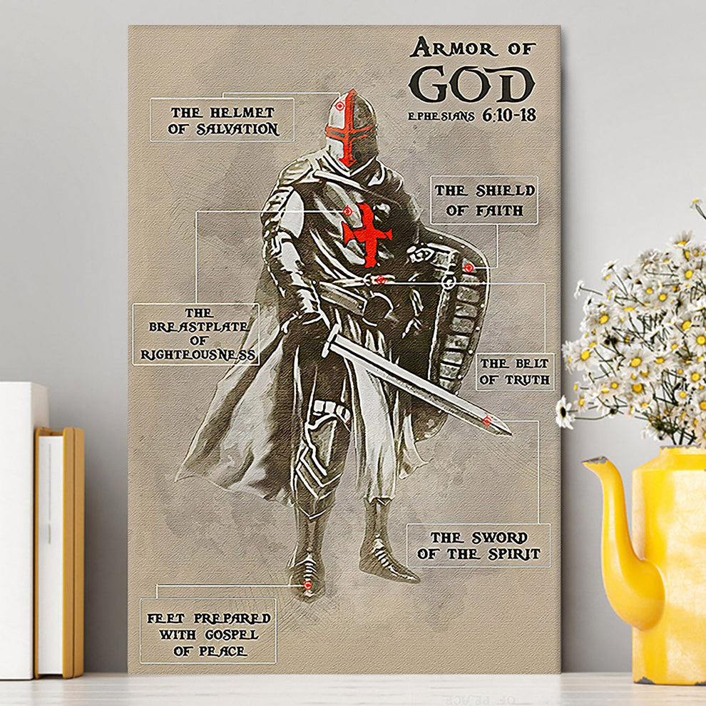 Armor Of God Warrior Jesus Faith Christian Canvas Wall Art - Christian ...