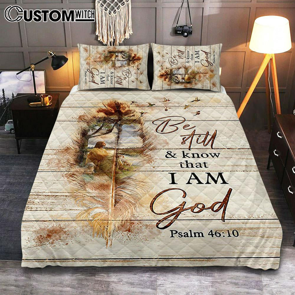 Be Still And Know That I Am God Quilt Bedding Set - Jesus And The Lamb ...