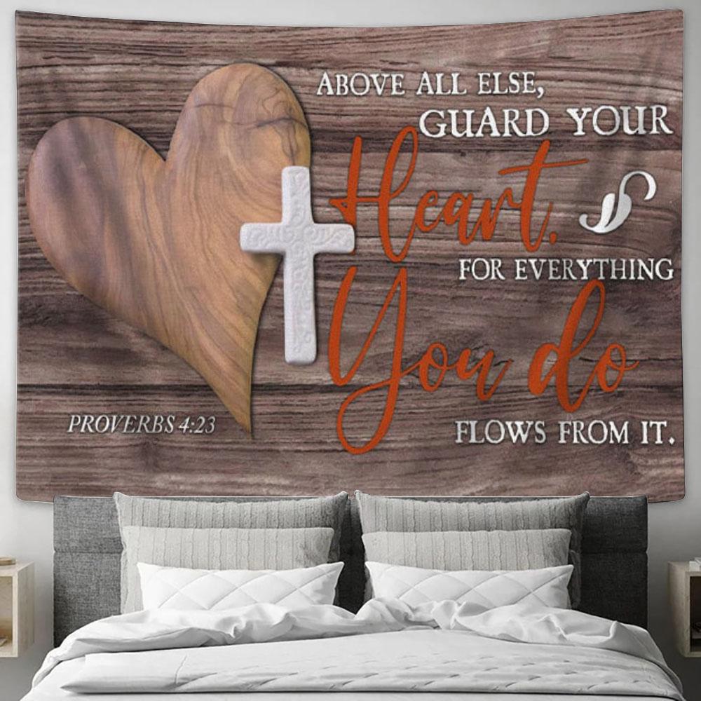 Bible Verse Wall Art Above All Else Guard Your Heart Proverbs 423 Tape ...