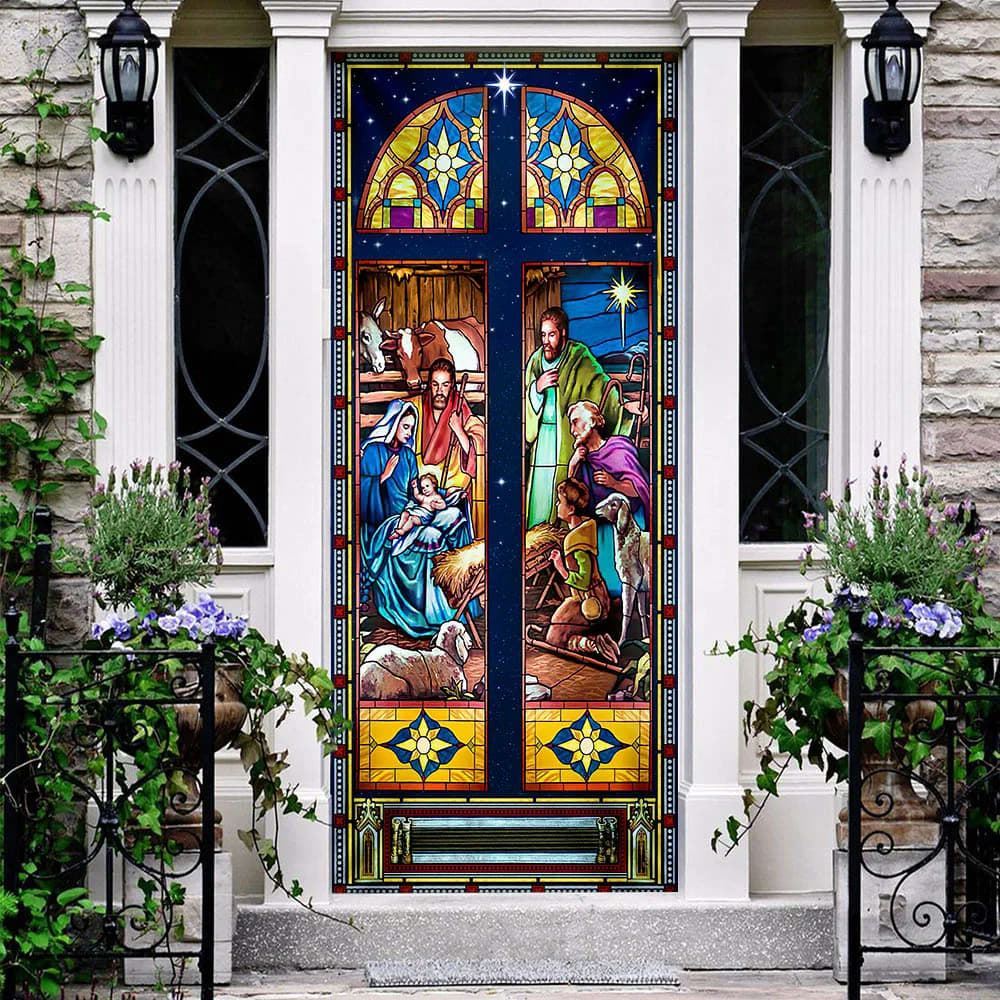 Born Day Of Jesus Christ Jesus Family Door Cover, Christian Door Decor ...