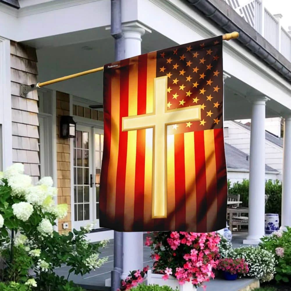 Christian Cross American US House Flags, Christian Flag, Scripture Fla ...