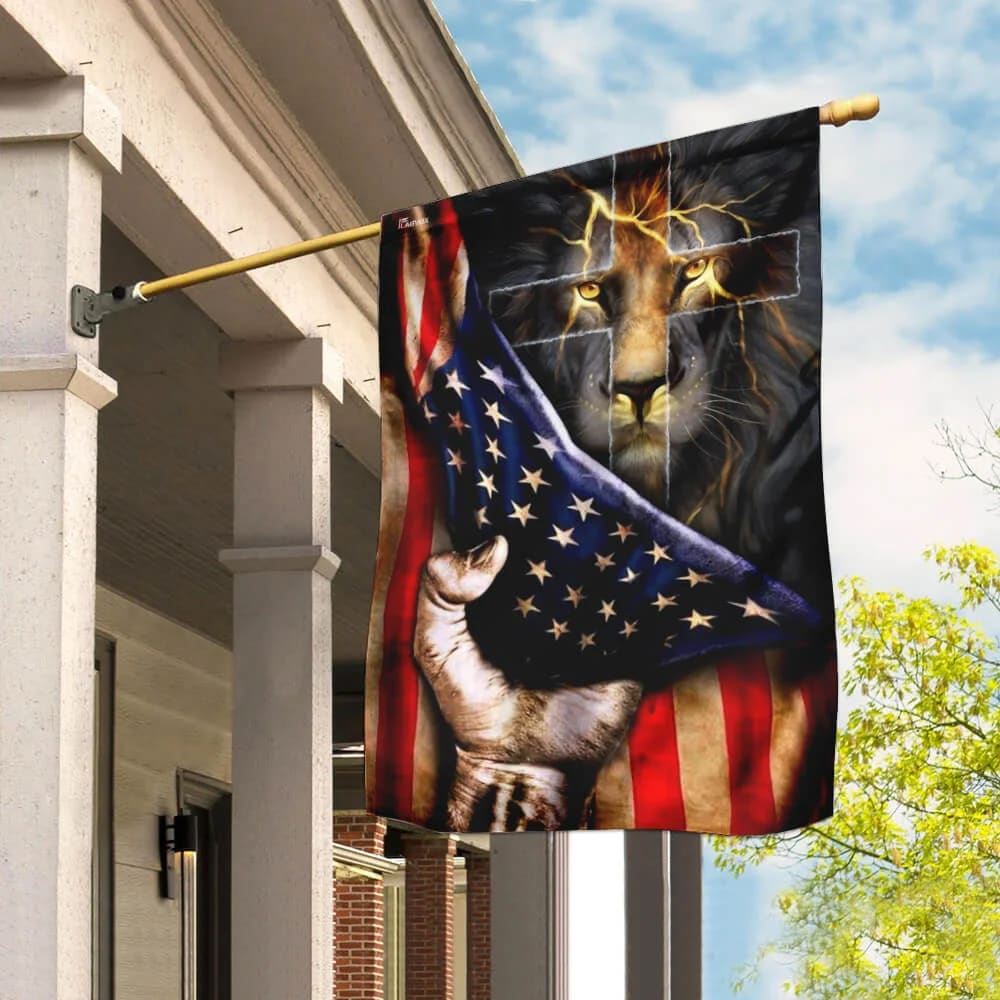 Christian Lion Cross House Flags, Christian Flag, Scripture Flag, Gard ...