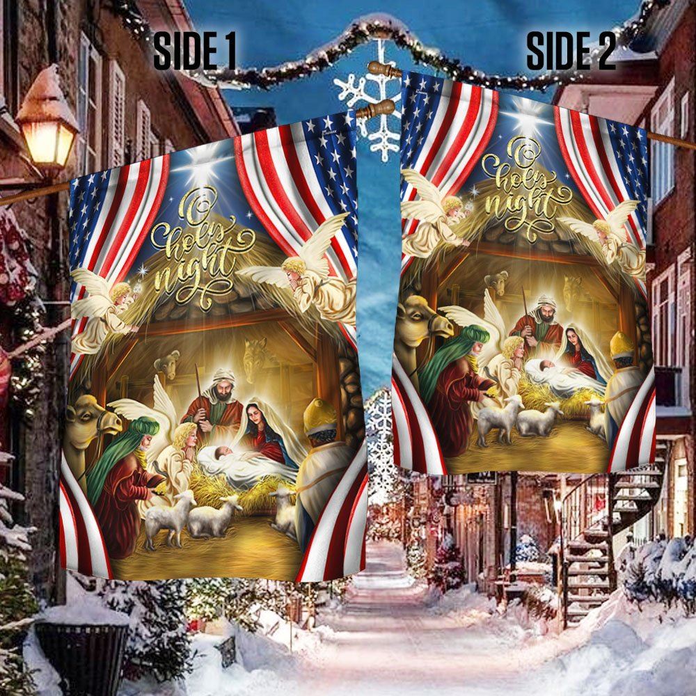 Christmas Silent Night Flag Jesus Is Born, Nativity Of Jesus Flag, Chr ...