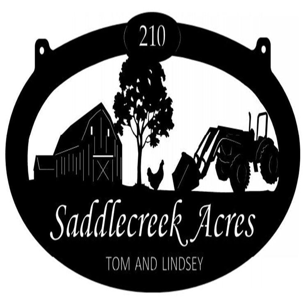 Custom Metal Farm Sign, Chicken Loader Tractor Signized With Your Name ...