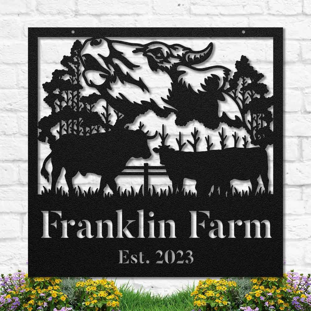 Custom Metal Farm Sign, Cow Buffalo Cattle Metal Farm Sign, Gift Ideas ...