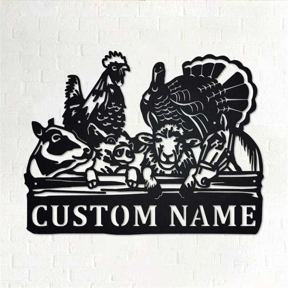 Custom Metal Farm Sign, Custom Farm Animals Metal Wall Art, Gift Ideas ...