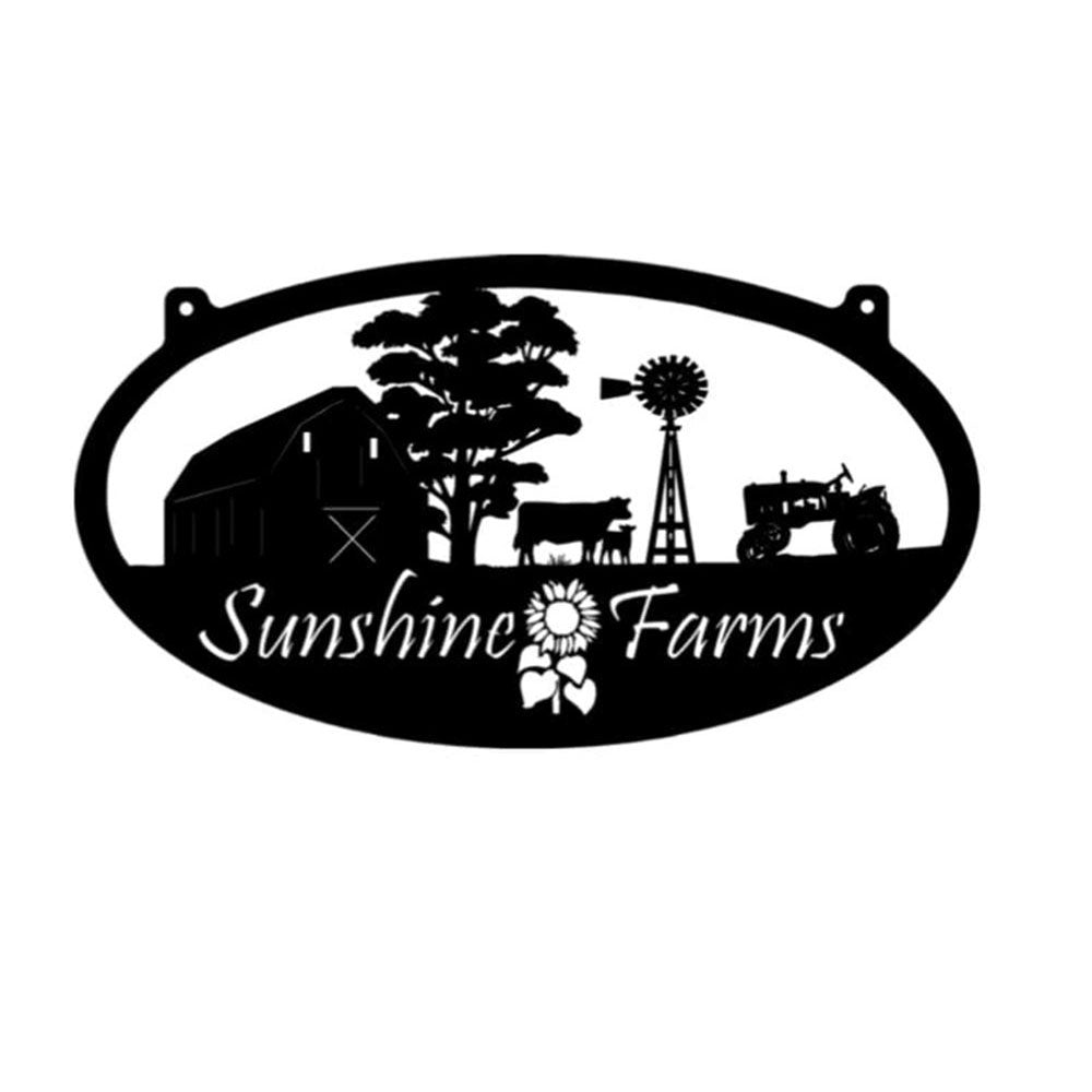 Custom Metal Farm Sign, Metal Sunflower Farm Sign, Gift Ideas For Farm ...