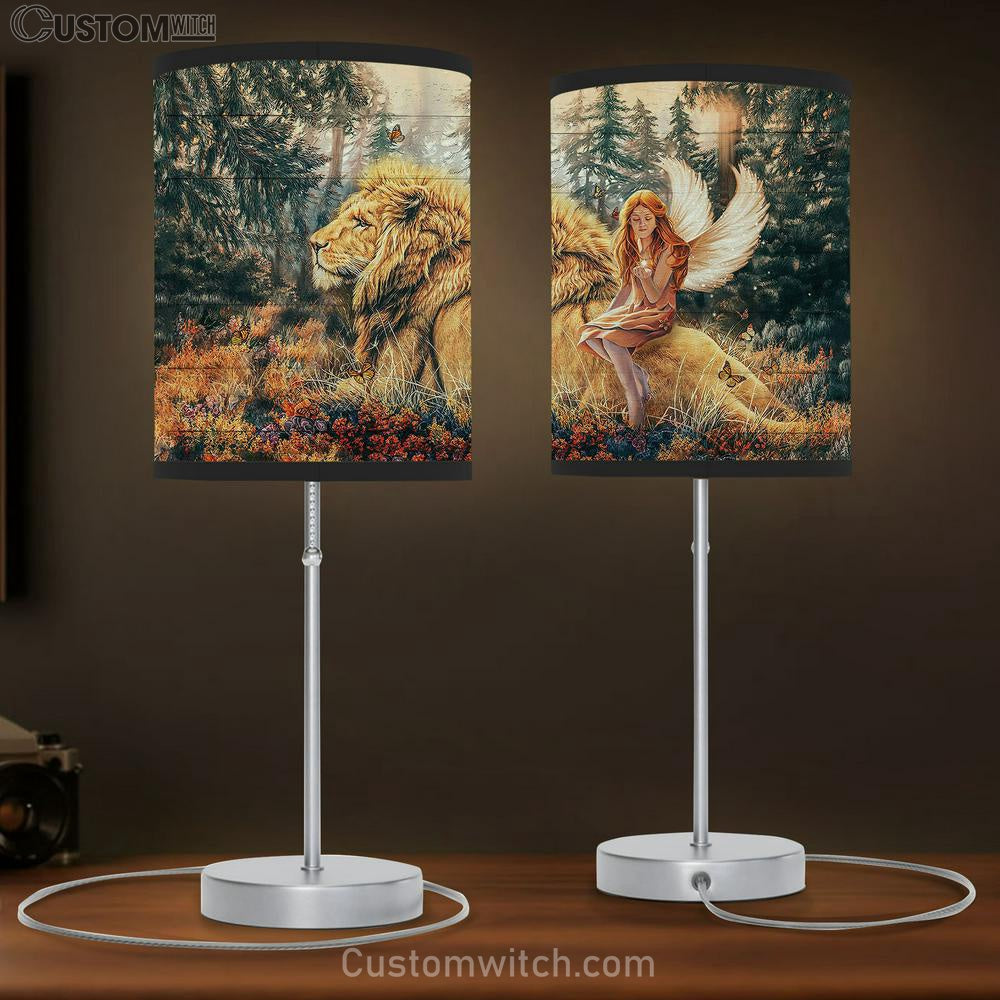 Fairy Lion Of Judah Autumn Forest Table Lamp Gift - Bible Verse Table ...