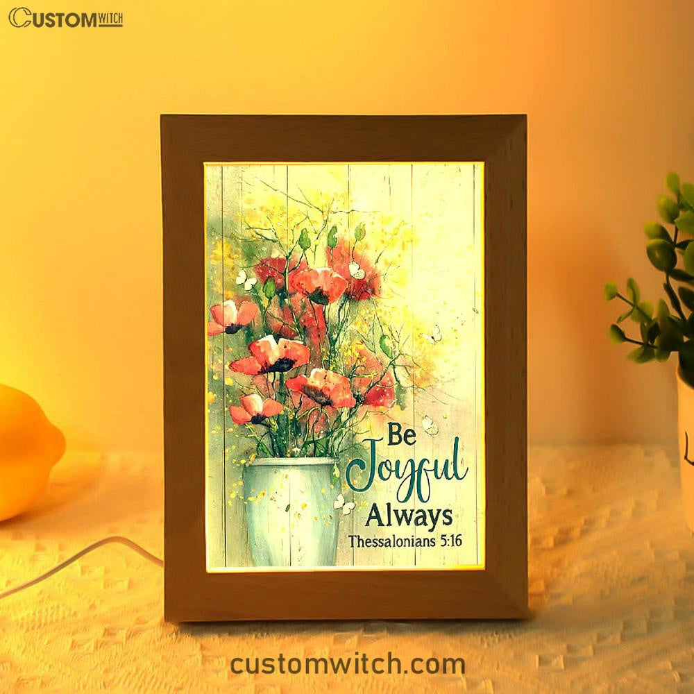 Flower White Butterfly Poppy Be Joyful Always Frame Lamp Art - Christi ...