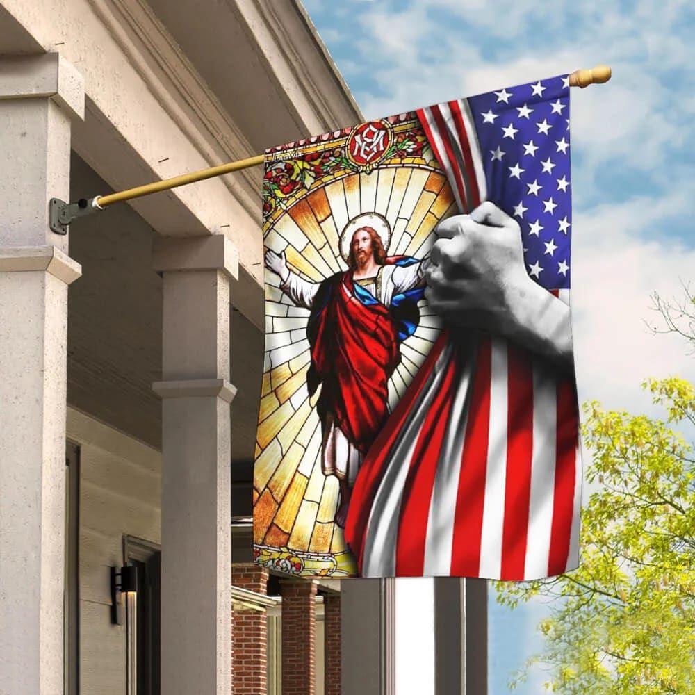 God Jesus Christian American House Flags, Christian Flag, Scripture Fl ...