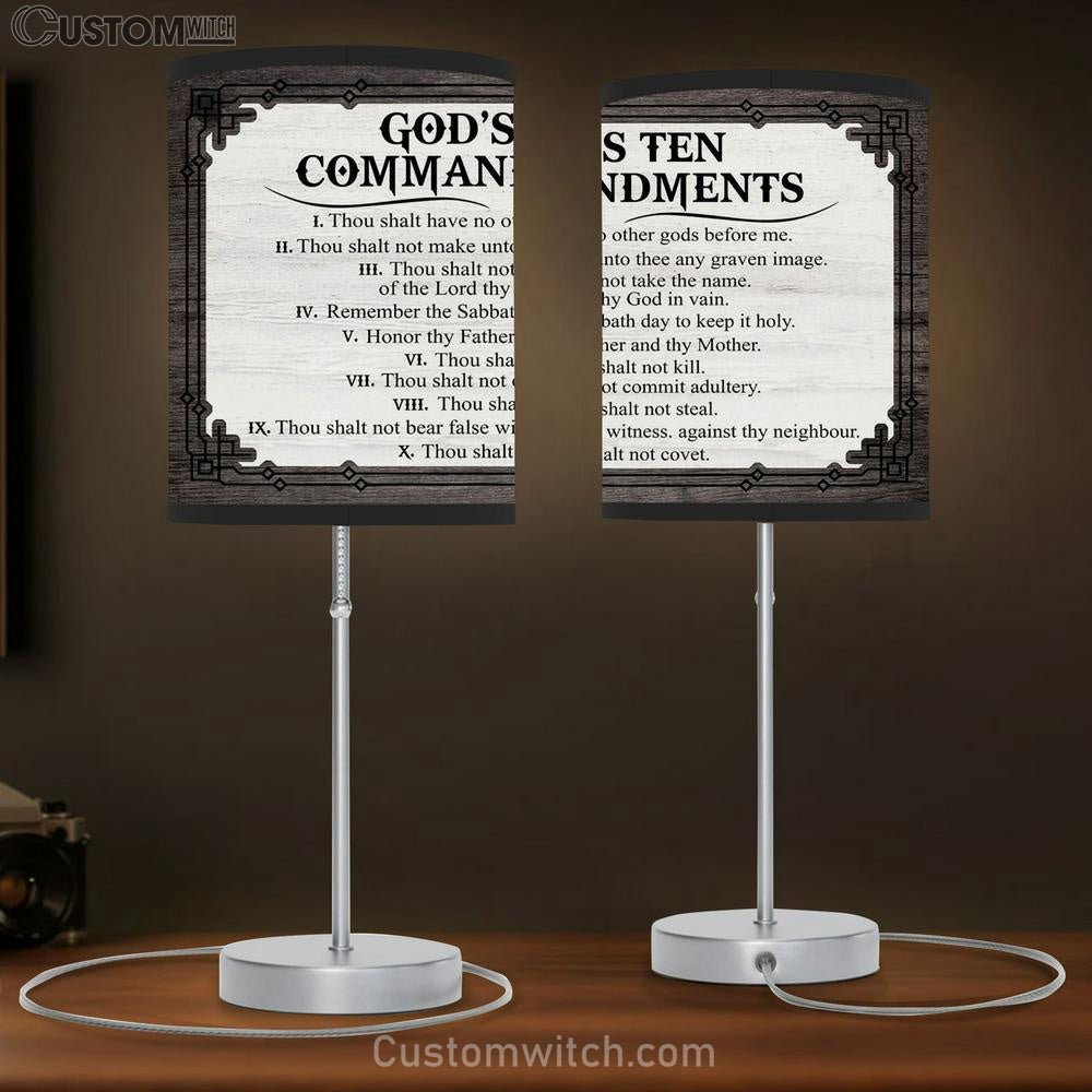 God's Ten Commandments Table Lamp Print - Inspirational Table Lamp Art ...