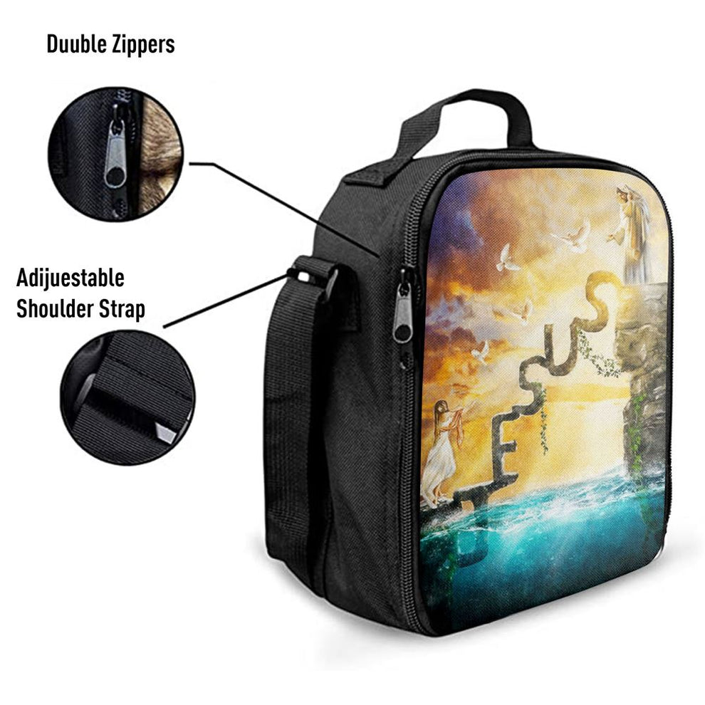 Have Faith Reaching His Hand Beautiful Girl Jesus Lunch Bag, Christian ...