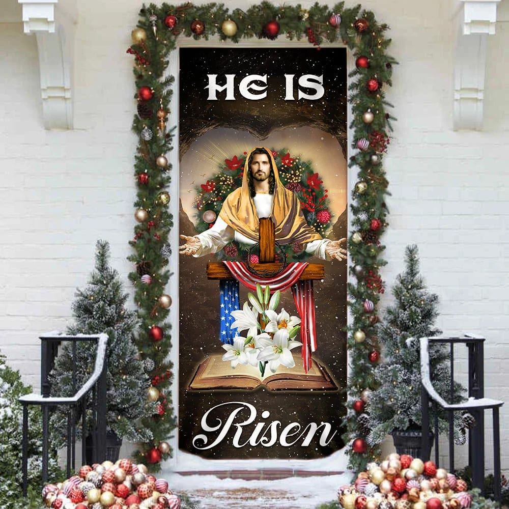 He Is Risen Jesus Christ Door Cover, Christian Door Decor, Door Christ ...
