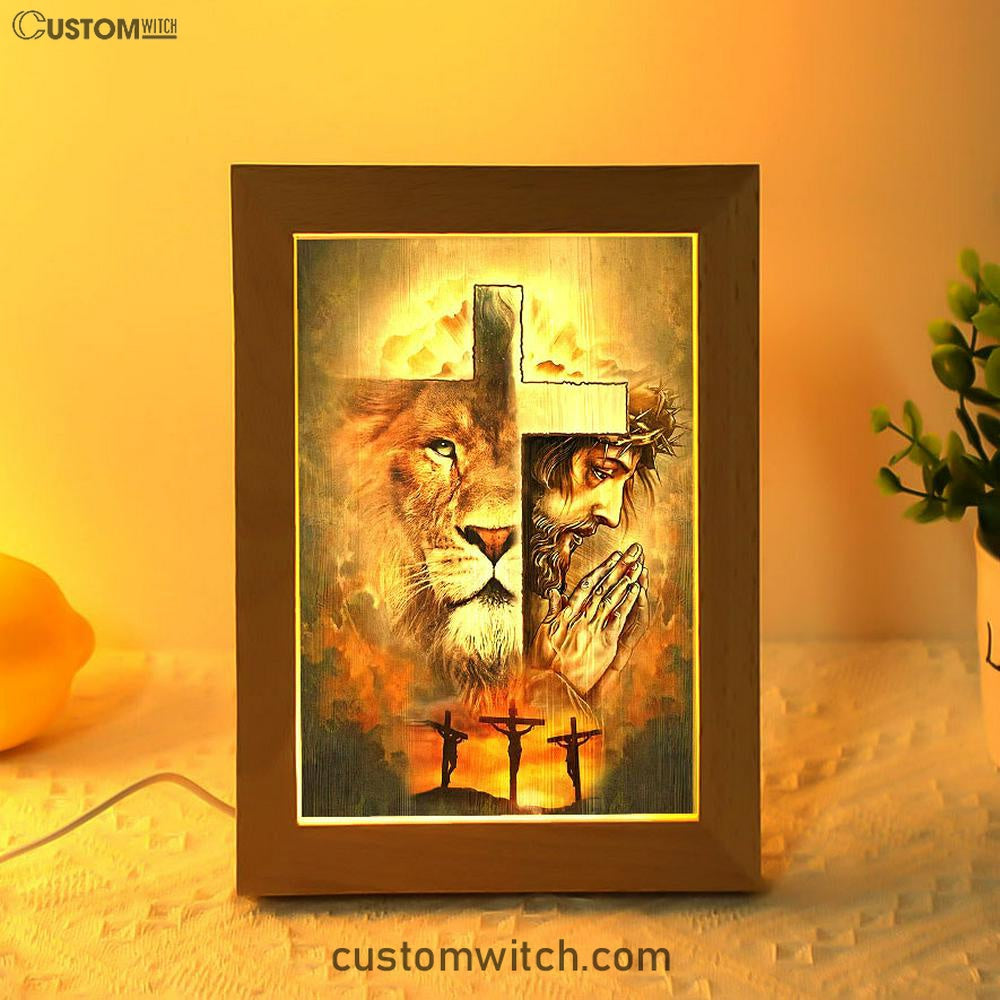 Jesus And Lion Frame Lamp Art - Jesus Frame Lamp Pictures - Christian – Customwitch