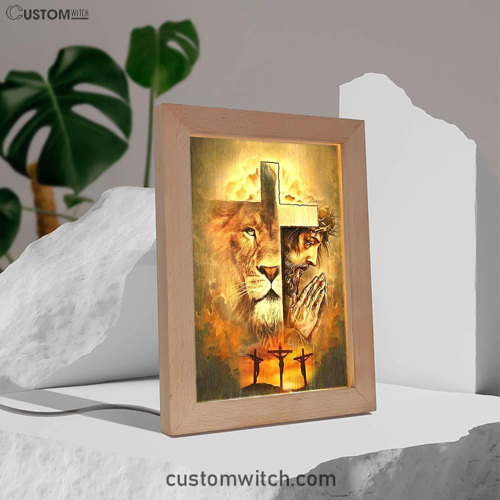 Jesus And Lion Frame Lamp Art - Jesus Frame Lamp Pictures - Christian ...