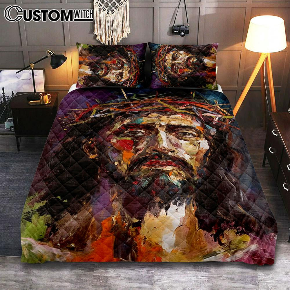 Jesus Art Quilt Bedding Set Prints - Jesus Quilt Bedding Set Art - Chr ...