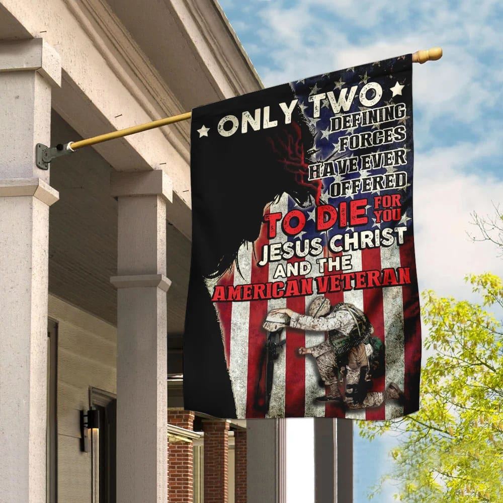 Jesus Christ And The American Veteran House Flags, Christian Flag, Scr ...