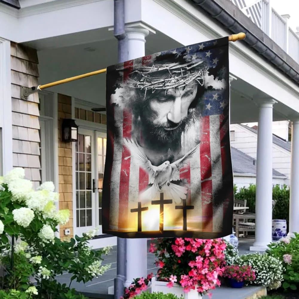 Jesus Christ Bird Cross Flag, Outdoor Christian House Flag, Christian ...