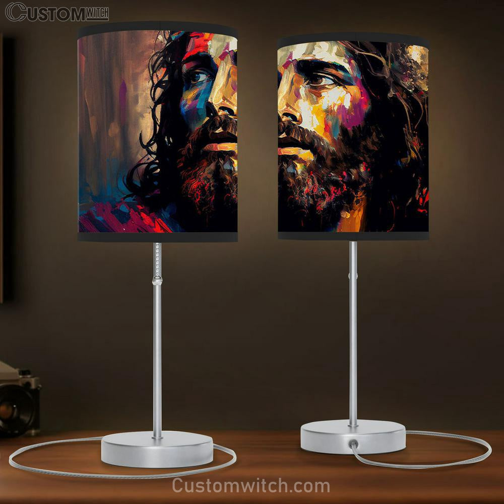 Jesus Christ Face Pictures Table Lamp Art - Christian Lamp Gift Decor ...