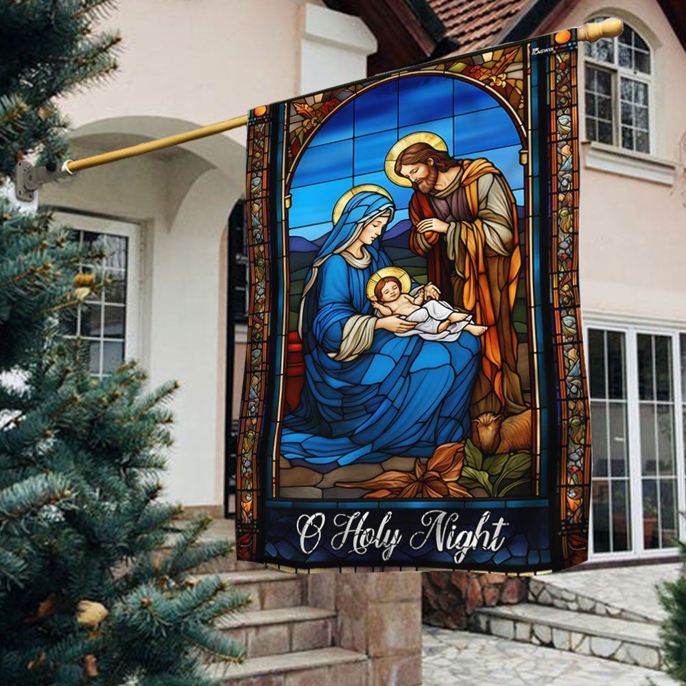 Jesus Christmas Flag Oh Holy Night Nativity Scene Flag, Christian Chri ...