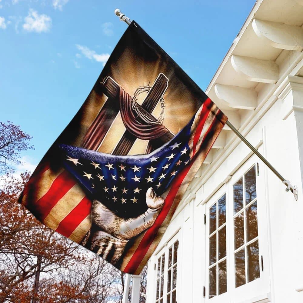 Jesus Hand Bright Christian Cross House Flags, Christian Flag, Scriptu ...