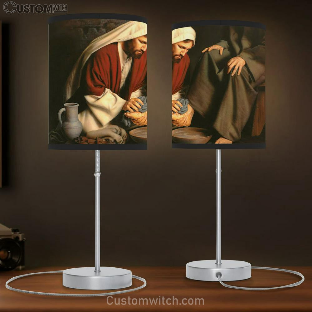 Jesus Heals Painting - In Humility Table Lamp Art - Christian Lamp Gif ...