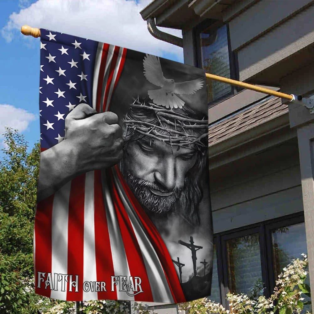 Jesus House Flags Faith Over Fear God Jesus House Flags, Christian Fla ...